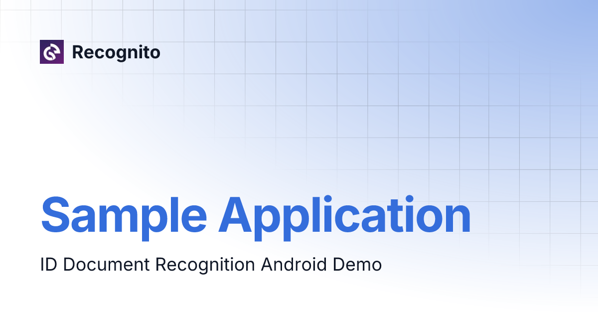 Sample Application | Recognito