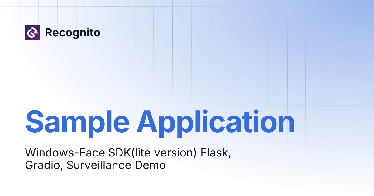 Sample Application | Recognito